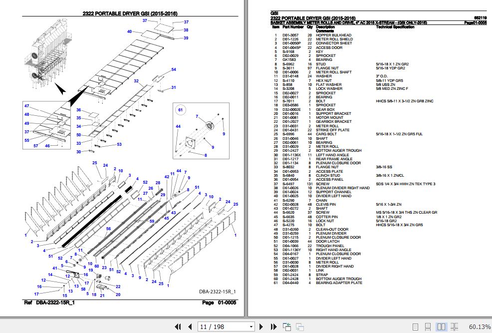 GSI Portable Dryer 2322 Parts Catalog 652119