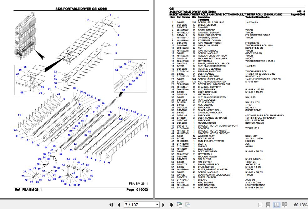 GSI Portable Dryer 3426 Parts Catalog 652114