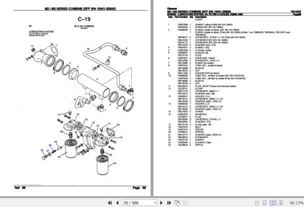 Gleaner Combine M2 M3 Series Parts Catalog 79012320