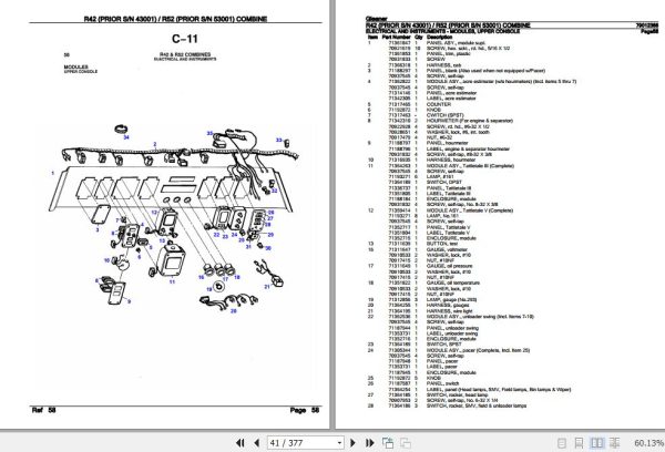 Gleaner Combine R42 R52 Parts Catalog 79012388