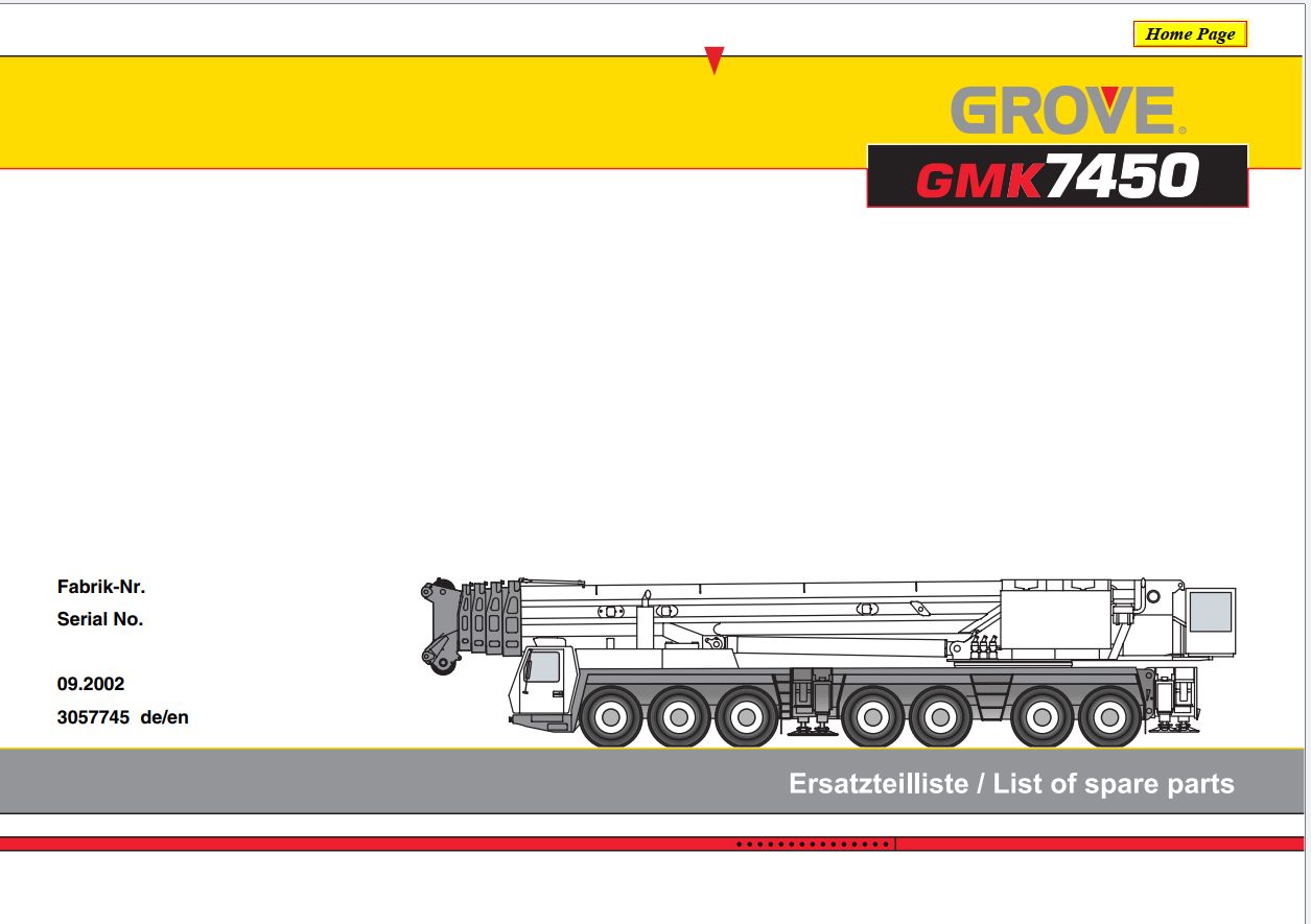 Grove Crane GMK7450 Training Manuals and Schematics