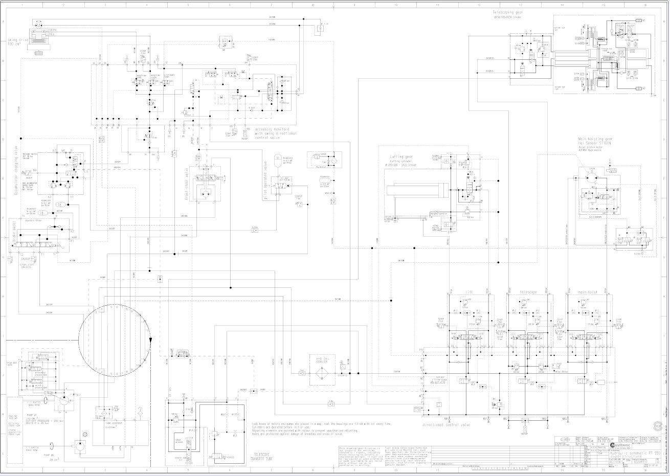 Grove Crane RT550E Operating Maintenance Manuals and Schematics