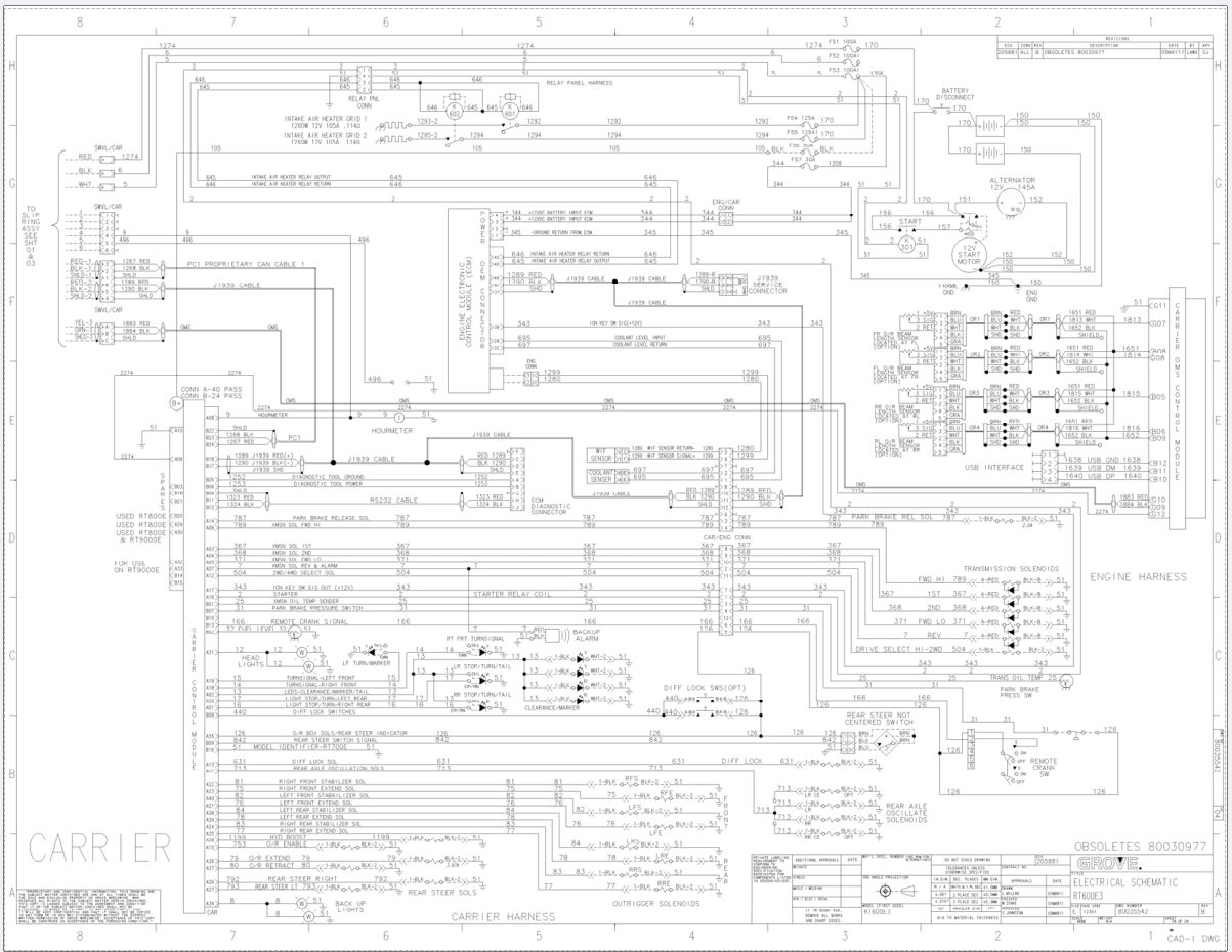Grove Crane RT600 Service Manuals and Schematics