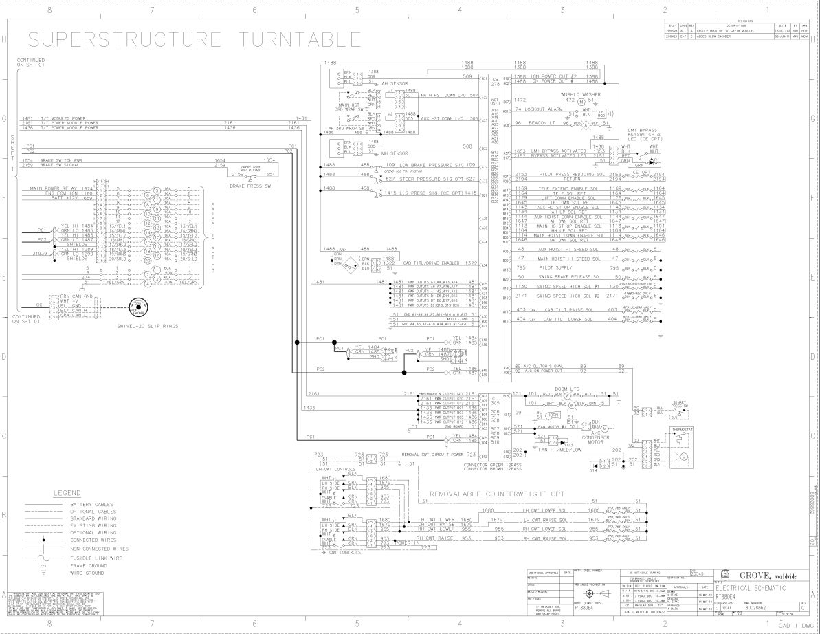 Grove Crane RT880E4 Electrical Schematics