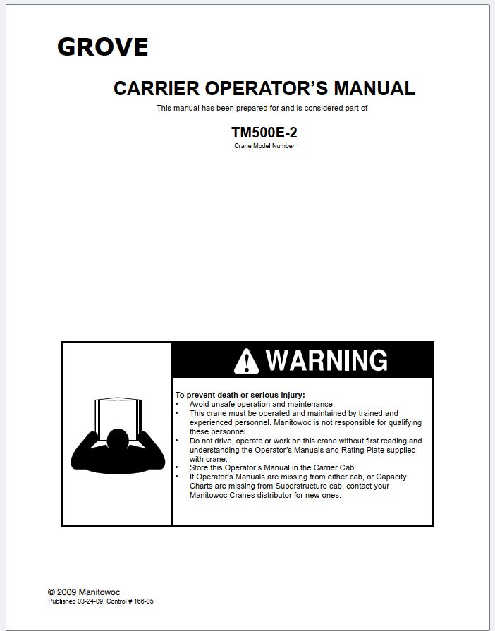 Grove Crane TMS500E-2 Training Manuals and Schematics