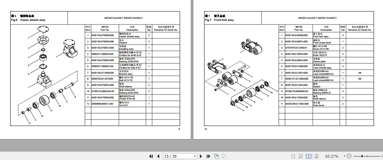 Hangcha Electric Pallet Truck CBD15-A2MC1 CBD15-A3MC1 Parts Catalog 2022
