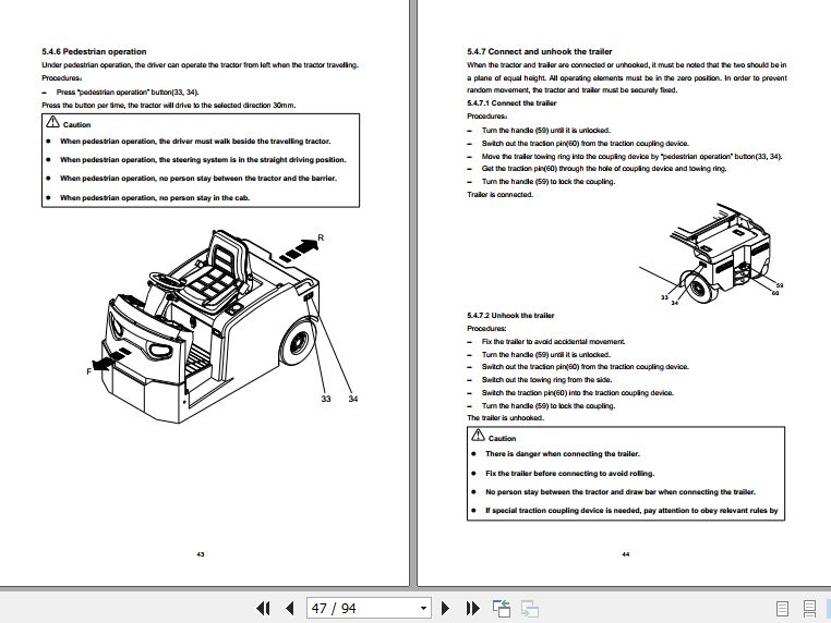Hangcha Towing Tractor QDD20-AC1 to QDD60-AC1S Operation Maintenance ...
