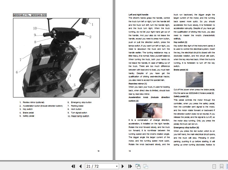 Hangcha Towing Tractor QDD6-C1 to QDD6-D2S Operation Maintenance Manual ...