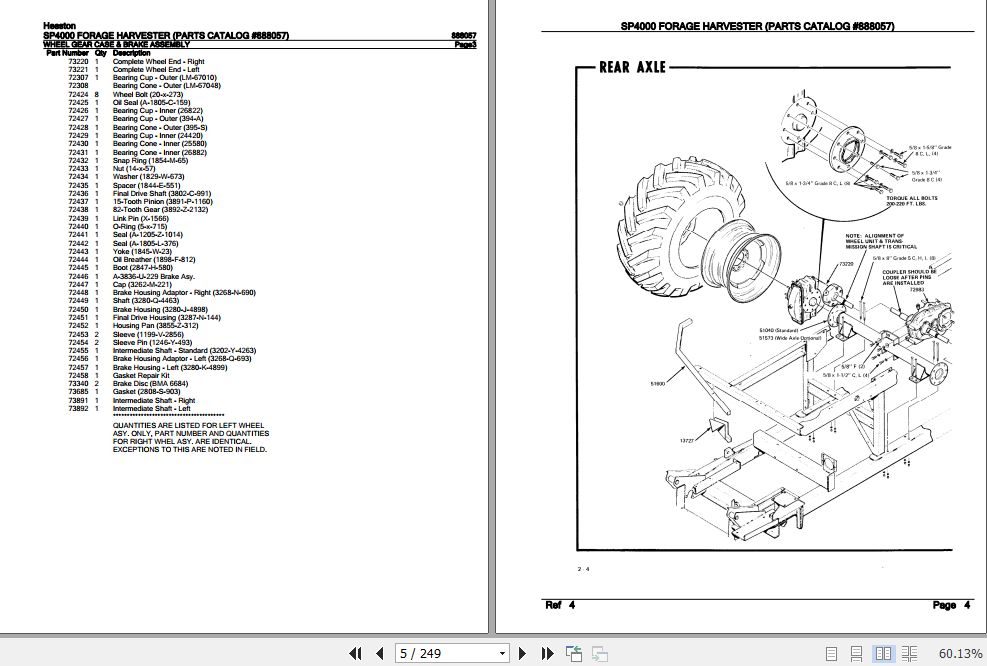 Hesston Forage Harvester SP4000 Parts Catalog 888057