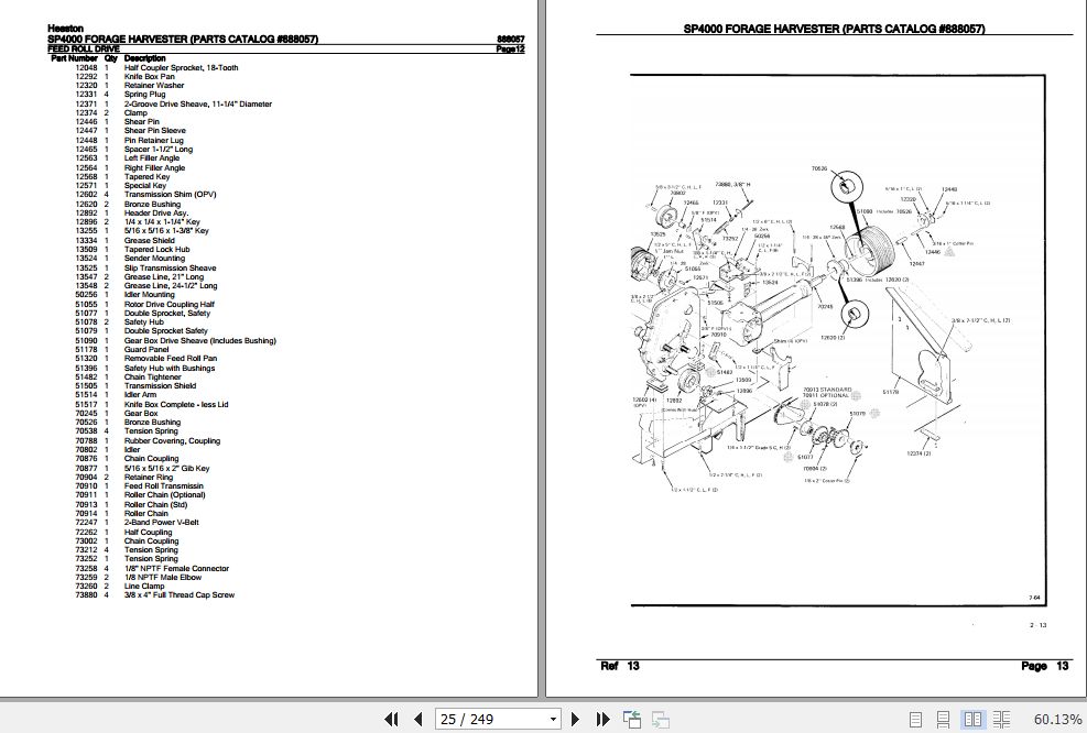 Hesston Forage Harvester SP4000 Parts Catalog 888057