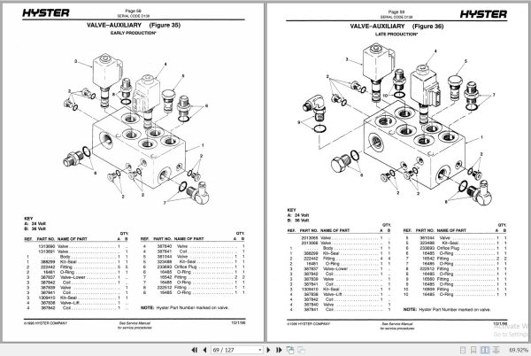 Hyster Forklift ELECTRIC N50FA N40-45FR D138 Parts Manual 897431 1996
