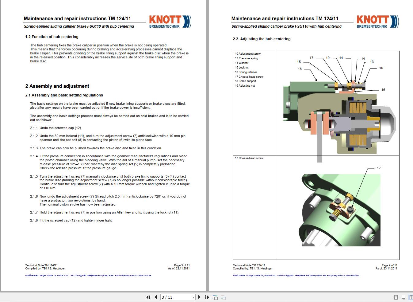 Knott Brake System TM 124-11 Maintenance and Repair Instruction