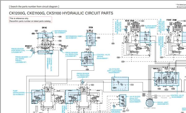 Kobelco Crawler Crane CKE1100G Electric Hydraulic Circuit Diagrams