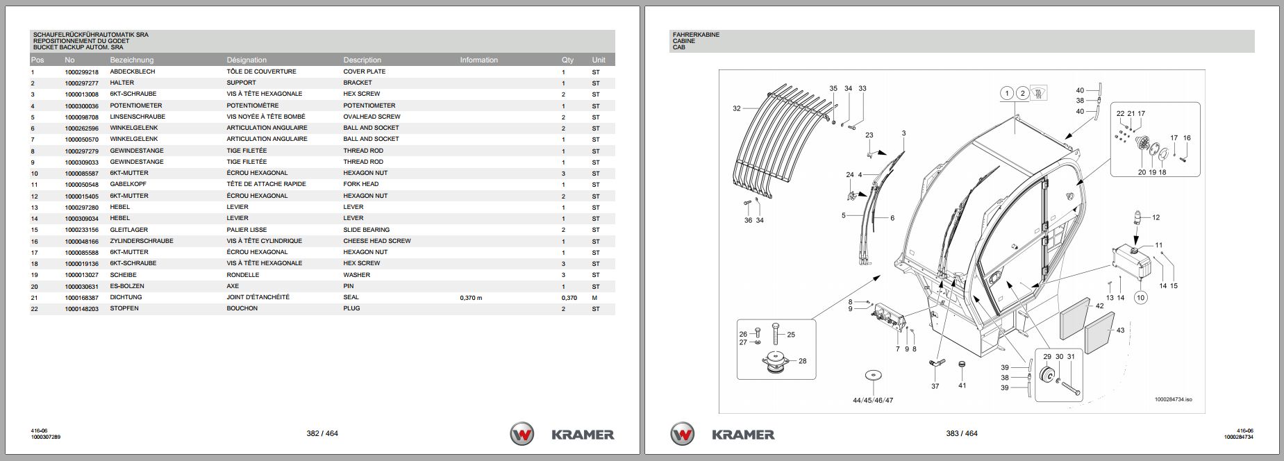 Kramer Telehandlers 5509 Spare Parts List 1000311561