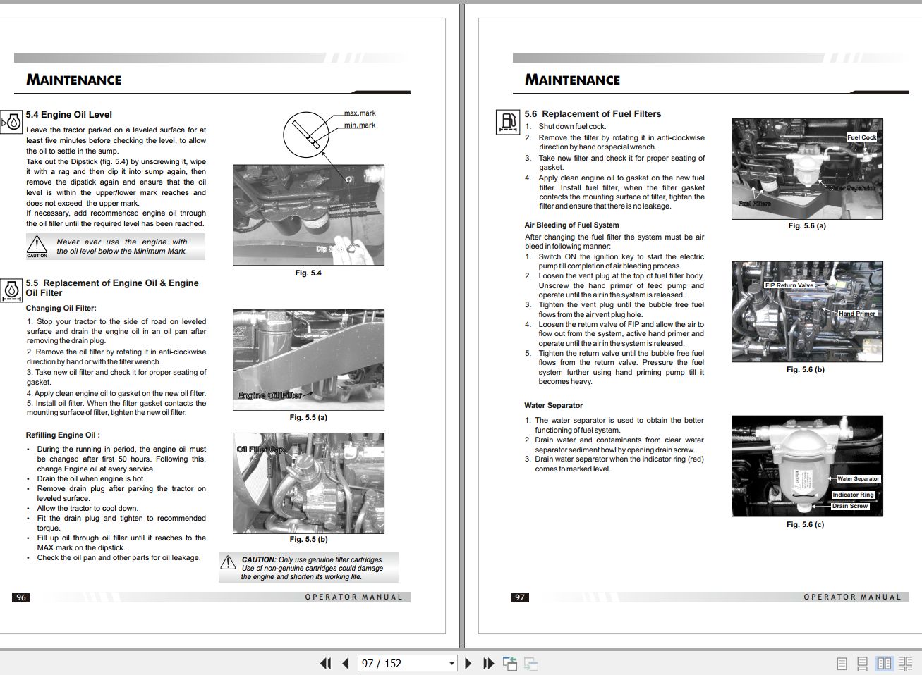 Landini Tractor 60 75 90 Operators Maintenance Manual 6653675A1 EN