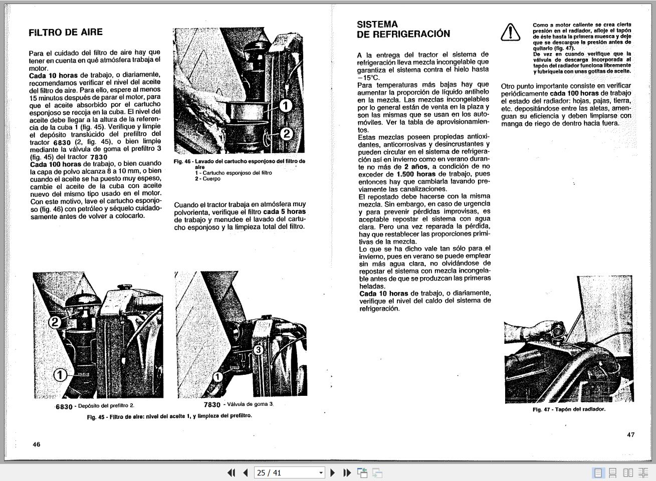 Landini Tractor 6830 7830 Operators Maintenance Manual 3306439M91 ES