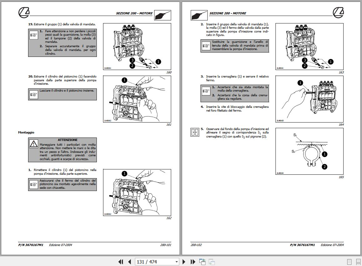 Landini Tractor MISTRAL AMERICA 40HST-50HST Service Manual 3676167M1 IT