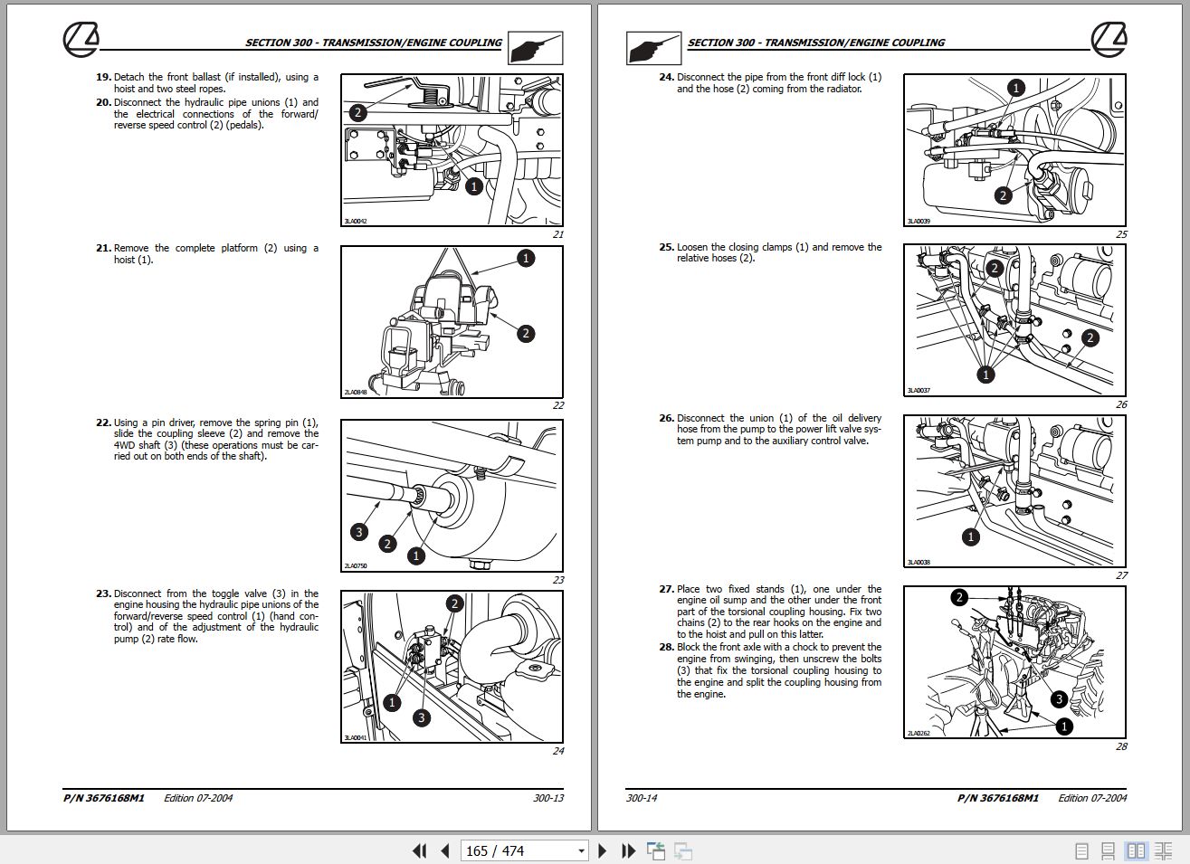 Landini Tractor MISTRAL AMERICA 40HST-50HST Service Manual 3676168M1 EN