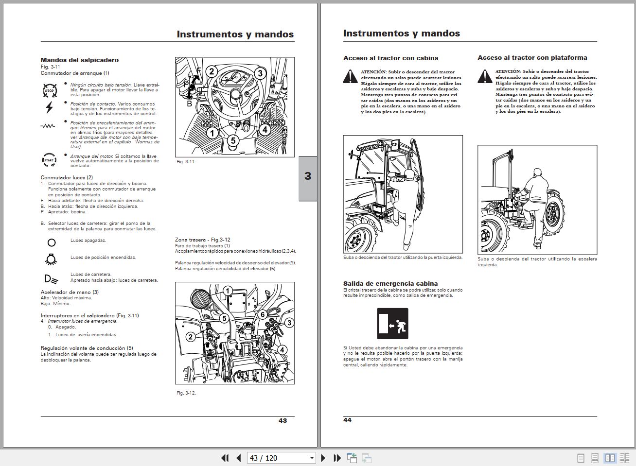 Landini Tractor Mistral 40 T3 to 55 T3 Operators Maintenance Manual ...