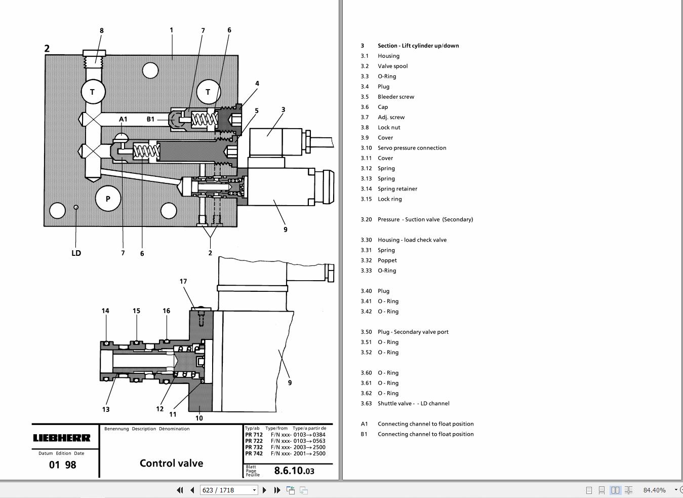 Liebherr Crawler Loaders PR712 to PR752 Service Manual