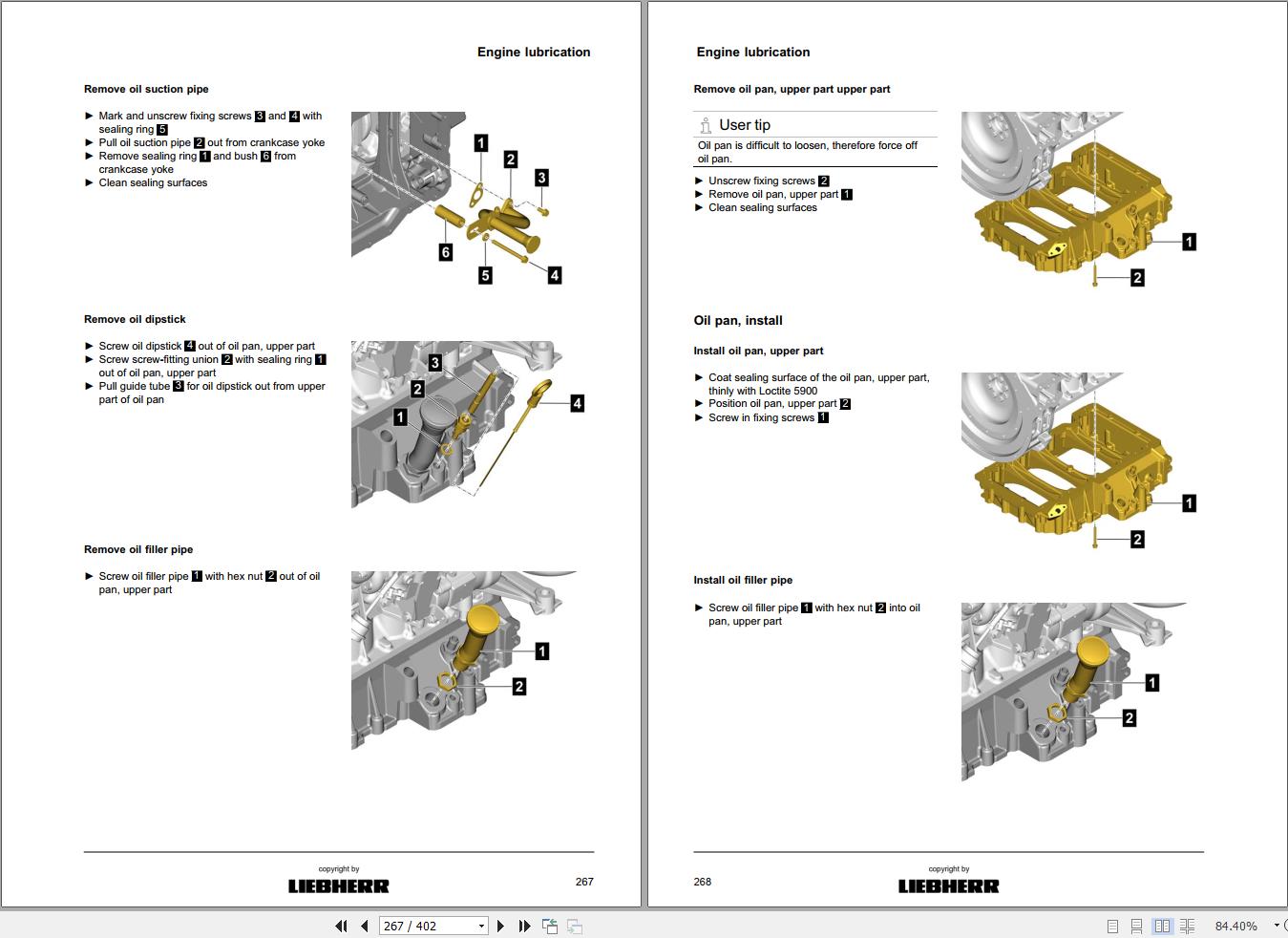 Liebherr Diesel Engine D834 A7 Repair Instruction 9739982