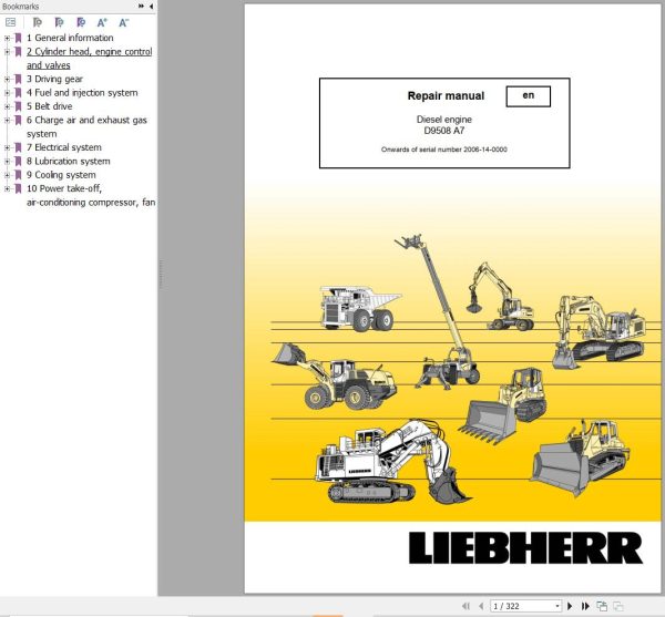 Liebherr Engine D9508 A7 Repair Manual 11365801
