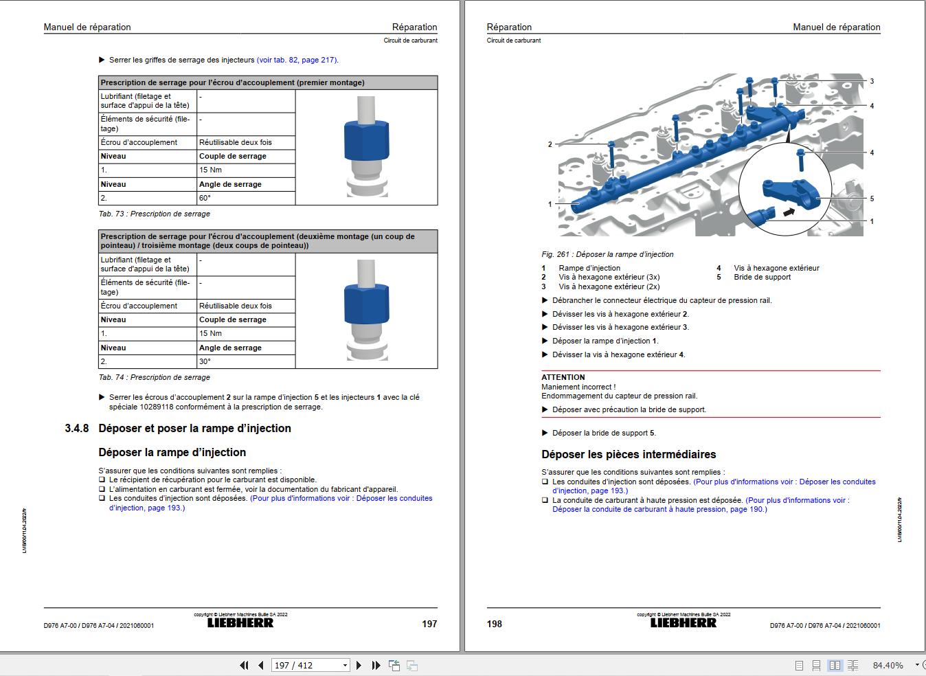 Liebherr Engine D976 A7-00 D976 A7-04 Repair Instructions Manual ...