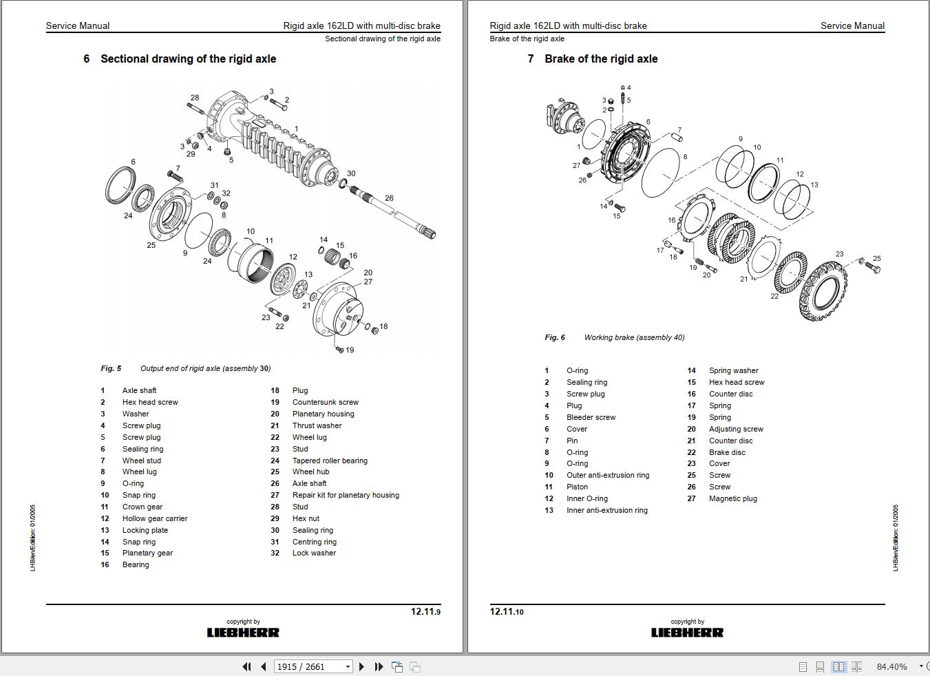 Liebherr Excavator A309 to R317 Litronic Service Manual 8718889