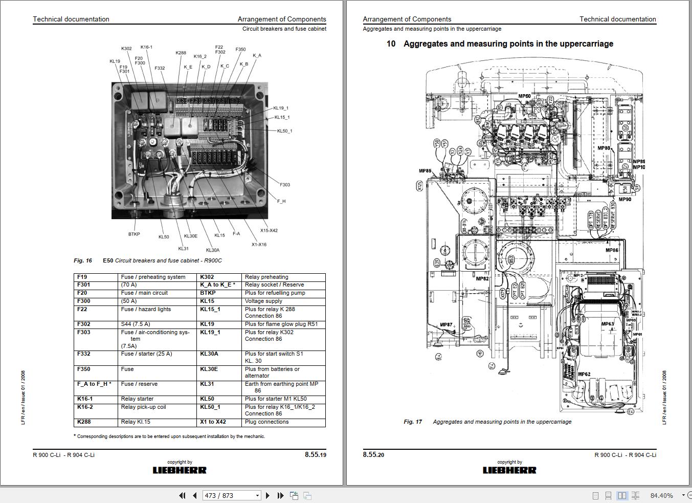 Liebherr Excavator R900C-Li R904C-Li Technical Manual 10069965
