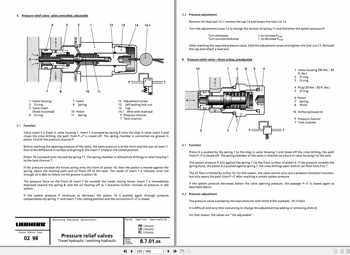 Liebherr Pipe Layers RL422 RL22B RL42B RL52 Service Manual 2009