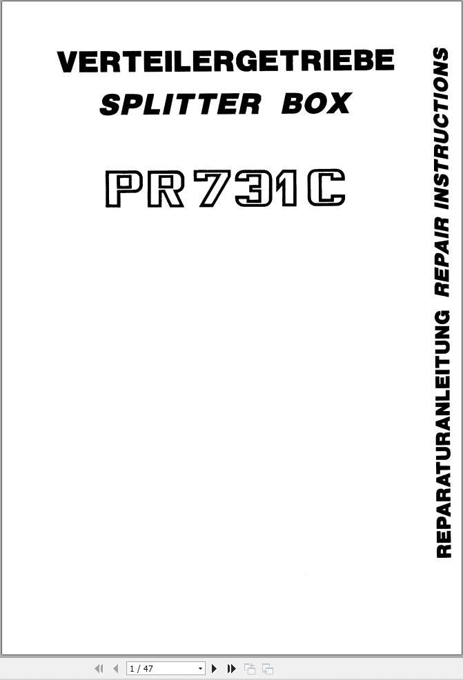 Liebherr Splitter Box PR731C Repair Manual 9780928 EN DE