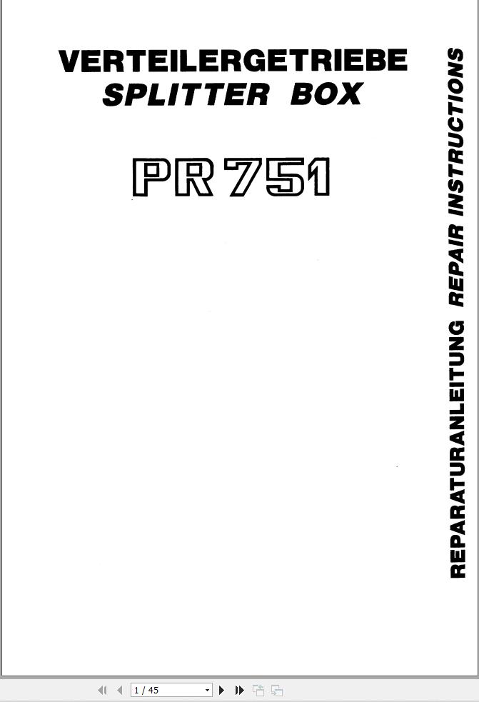 Liebherr Splitter Box PR751 Repair Manual 9780929 EN DE