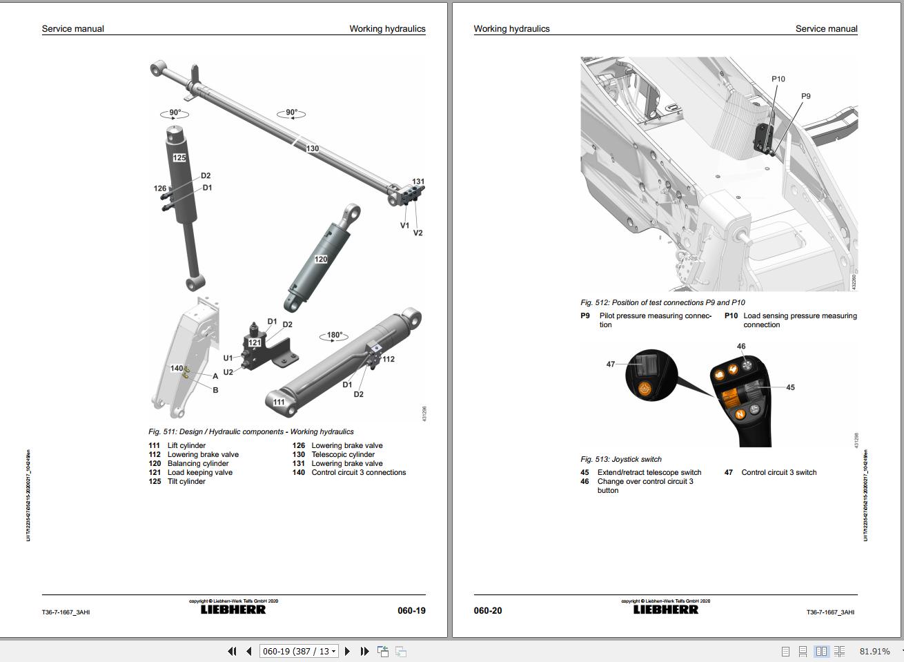 Liebherr Telescopic Handler T36-7-1667_3AS Service Manual 12235427 2020
