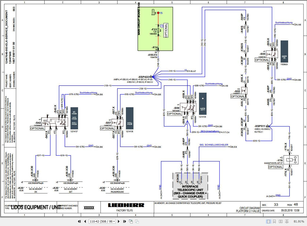 Liebherr Telescopic Handler T41-7-1665_3A Service Manual 12235433 2020