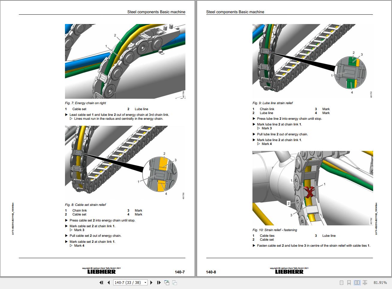Liebherr Telescopic Handler T41-7 T32-7 T36-7 T35-6 Removal And Installation Instructions