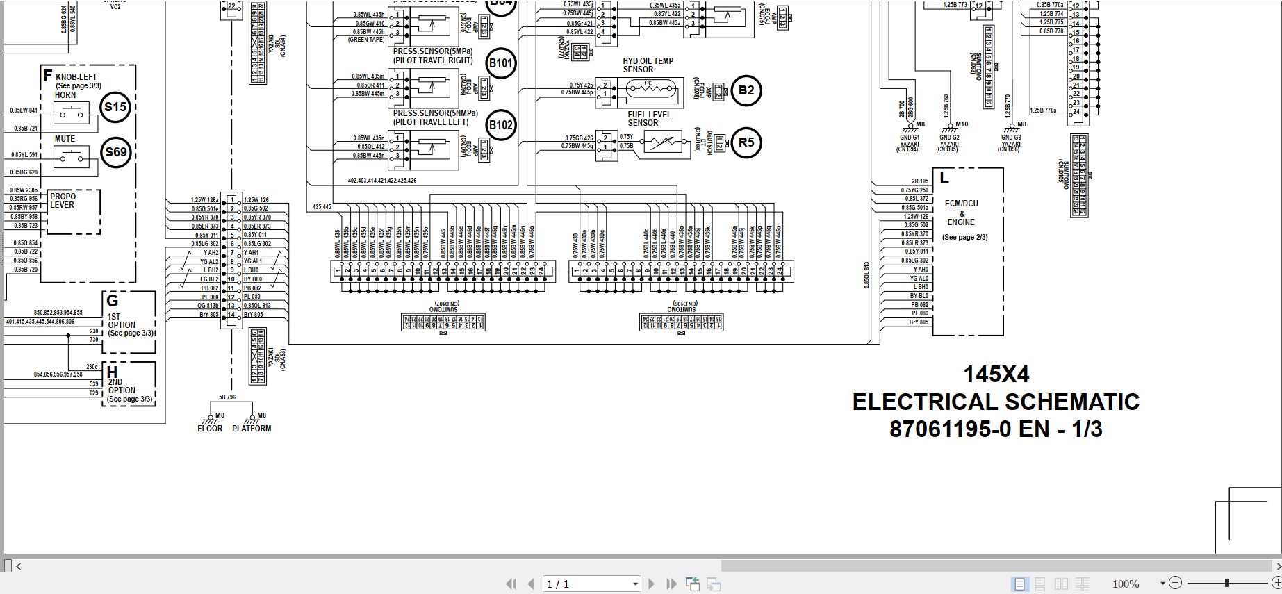 Link Belt Excavator 145X4 Electrical Schematic