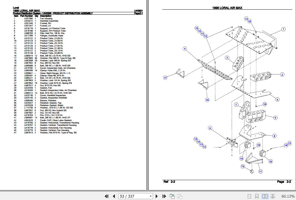 Loral Air Max 1998 Parts Catalog L043921