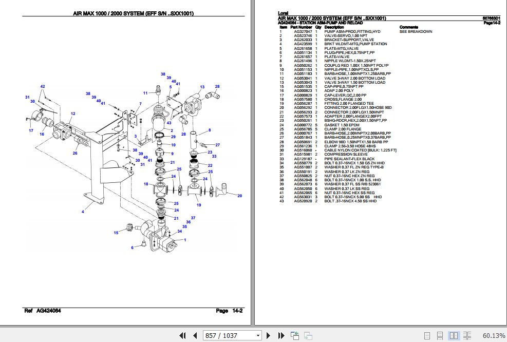 Loral Air Max System 1000 2000 Parts Catalog 507663D1