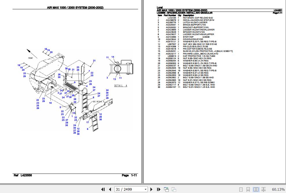 Loral Air Max System 1000 2000 Parts Catalog L044831