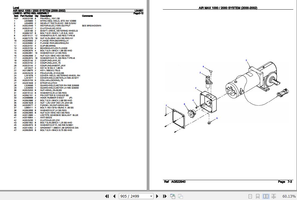Loral Air Max System 1000 2000 Parts Catalog L044831