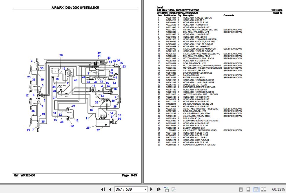 Loral Air Max System 1000 2000 Parts Catalog WR128708