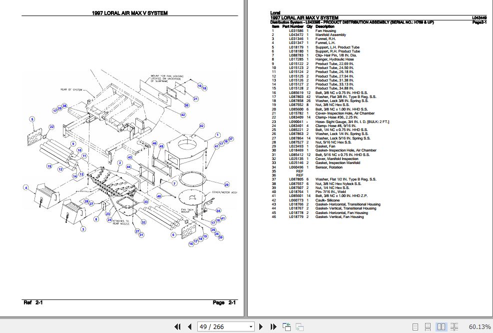 Loral Air Max V System 1997 Parts Catalog L043449