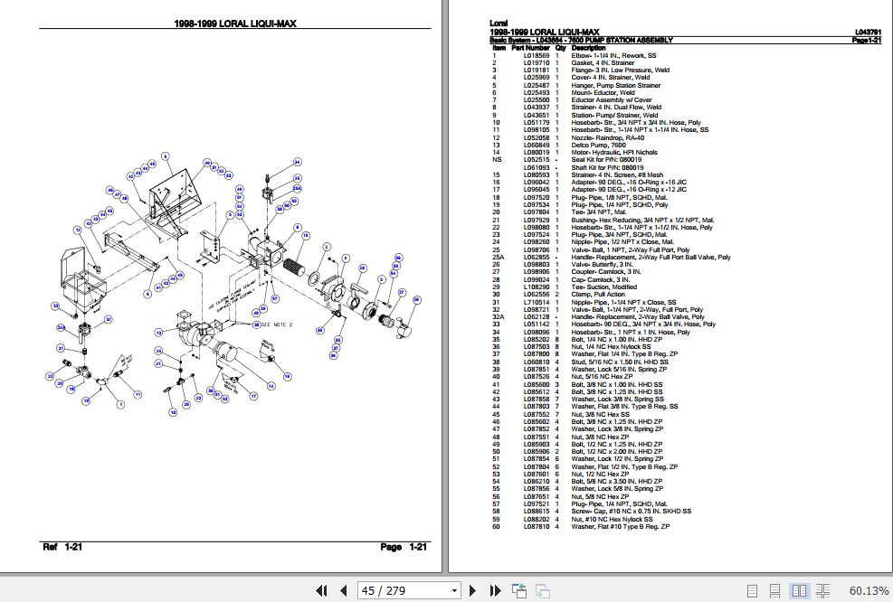 Loral Liqui-Max 1998-1999 Parts Catalog L043791