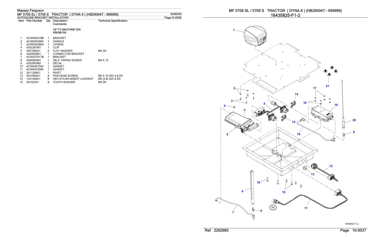 Massey Ferguson MF 5709 5709 S Tractor Parts Catalog 6246243