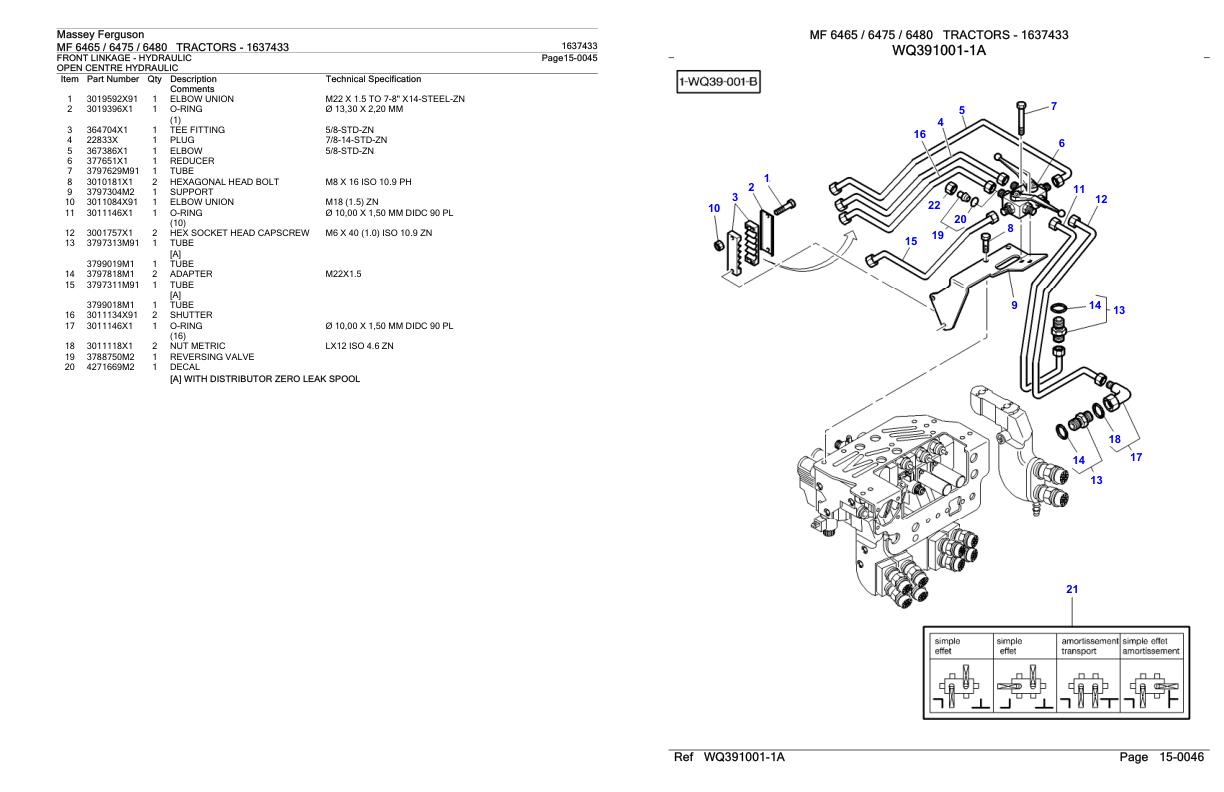 Massey Ferguson MF 6465 6475 6480 Tractor Parts Catalog 1637433