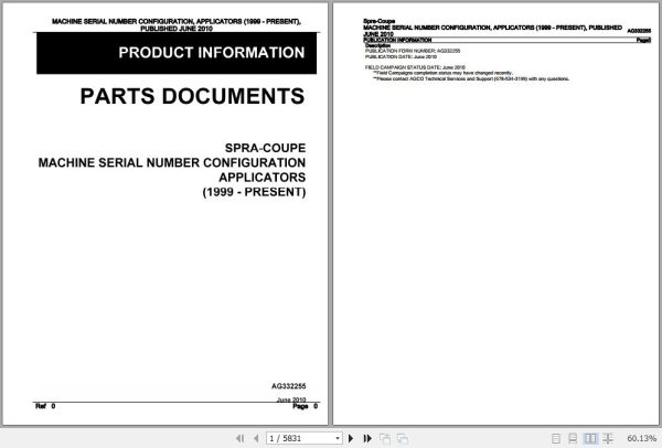 Spra-Coupe Machine Applicators Parts Documents AG332255