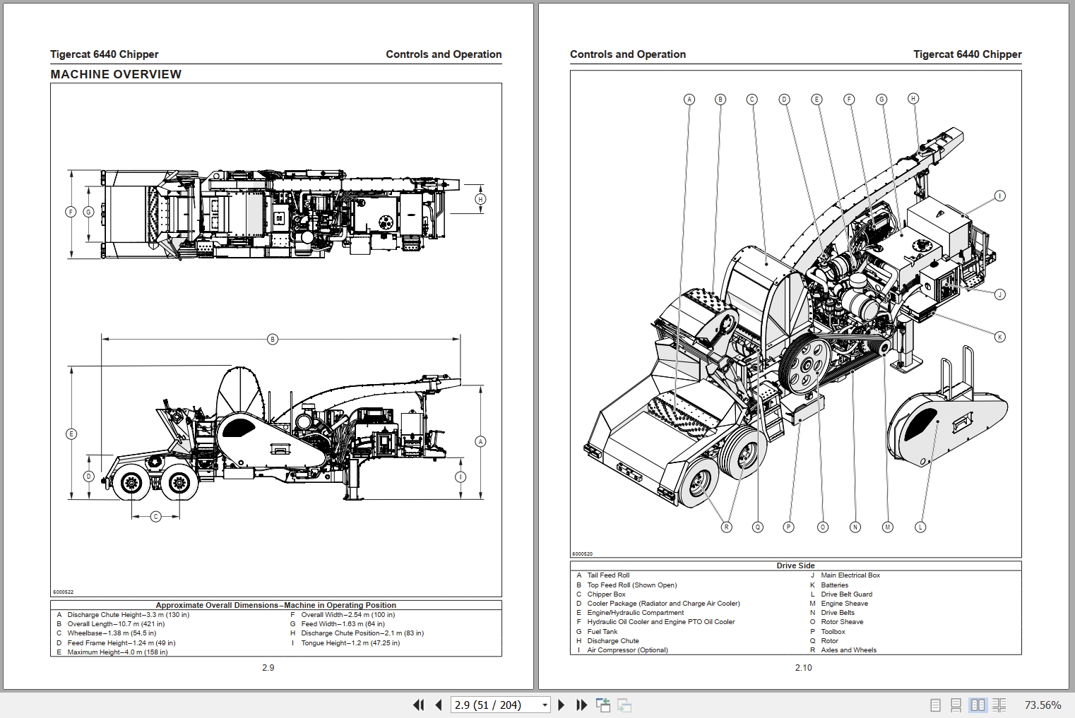 Tigercat Chipper 6440 Operators Manual