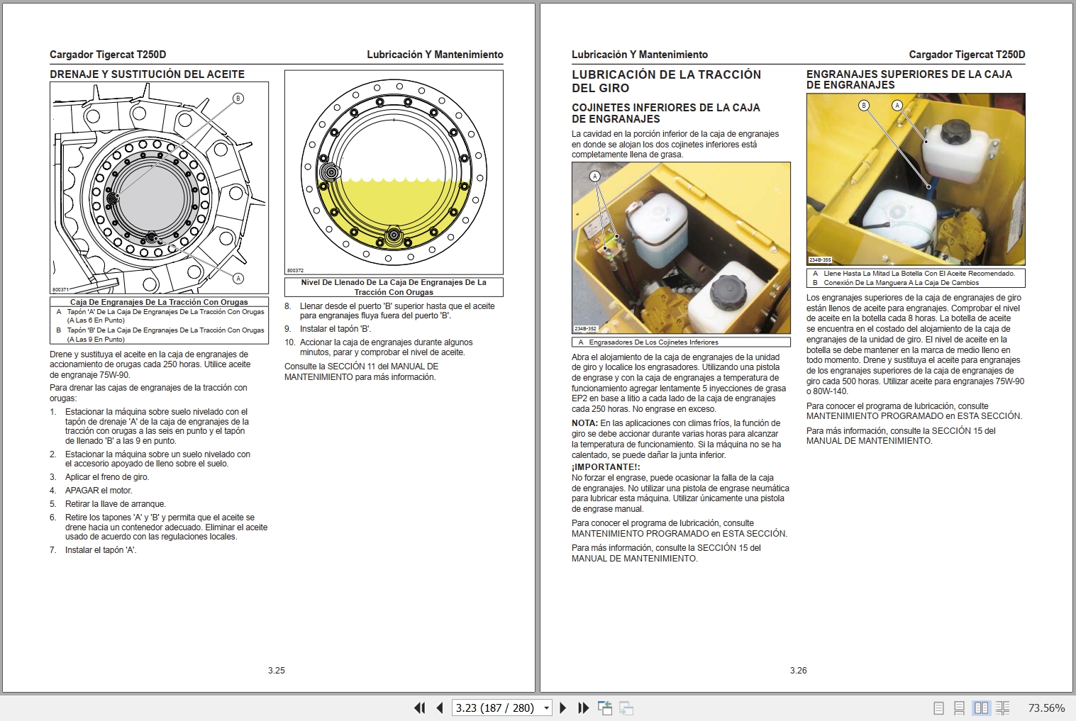 Tigercat Loader T250D Operators Manual 65231ASPA