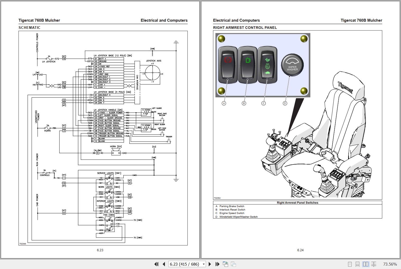 Tigercat Mulcher 760B Service Manual 60142AENG