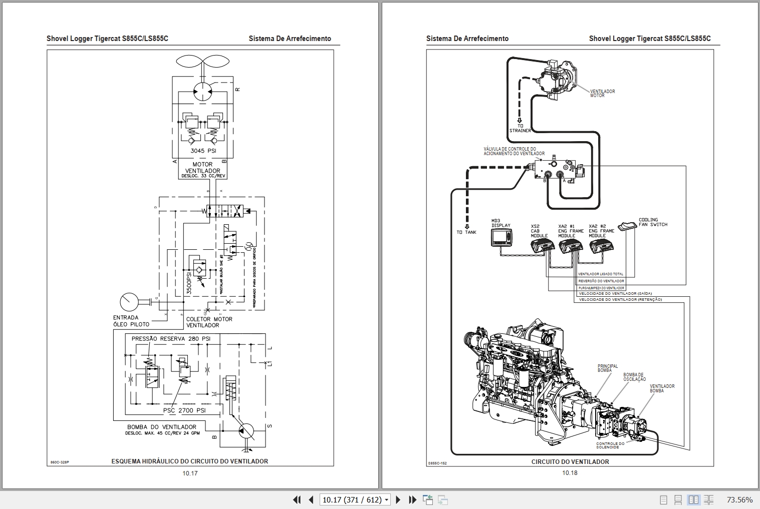 Tigercat Shovel Logger S855C LS855C Service Manual 40122APOR